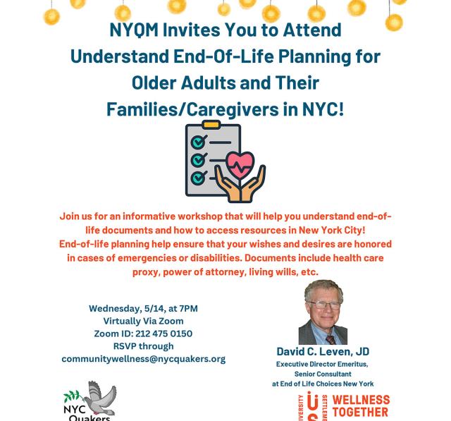 Understand End-Of-Life Planning, an Online Workshop | NYC Quakers